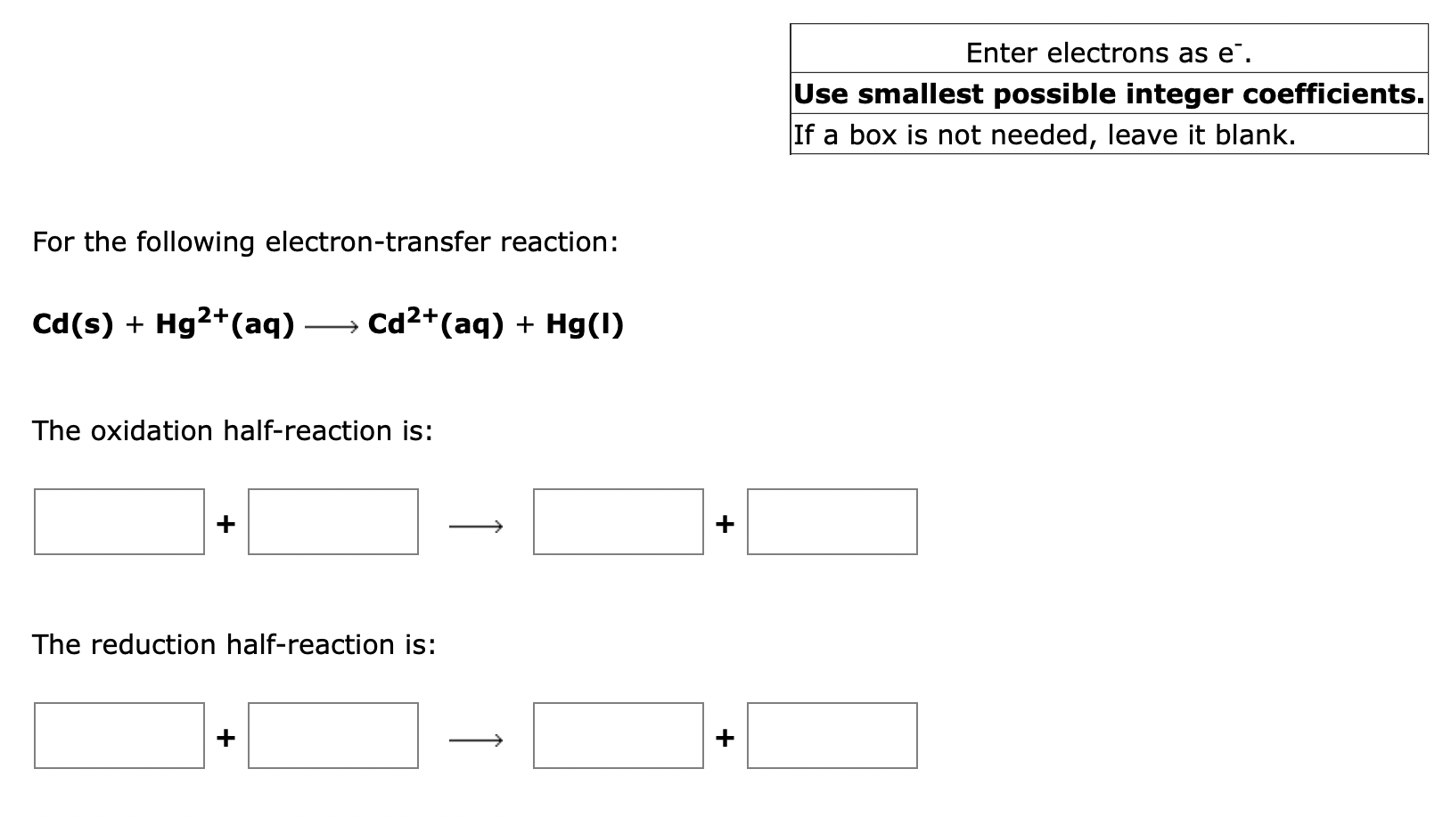 Solved For the following electron-transfer reaction: | Chegg.com