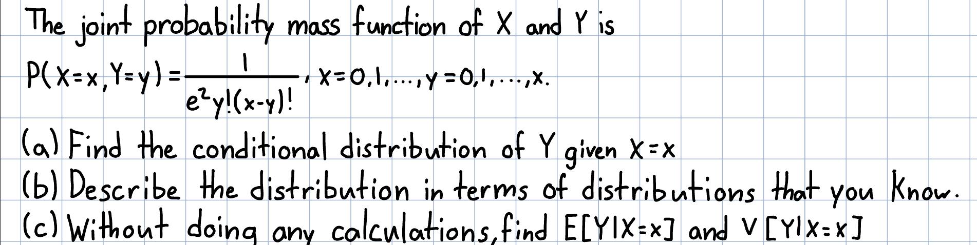 Solved The joint probability mass function of X and Y is | Chegg.com