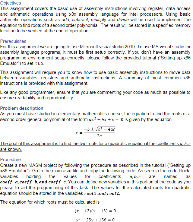Solved Objectives This assignment covers the basic use of | Chegg.com
