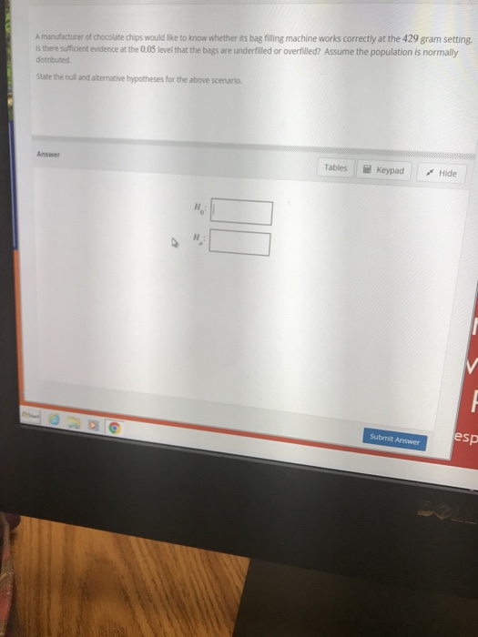 Solved A manufacturer of chocolate chips would like to know | Chegg.com