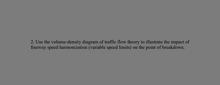 Solved 2. Use the volume-density diagram of traffic flow | Chegg.com