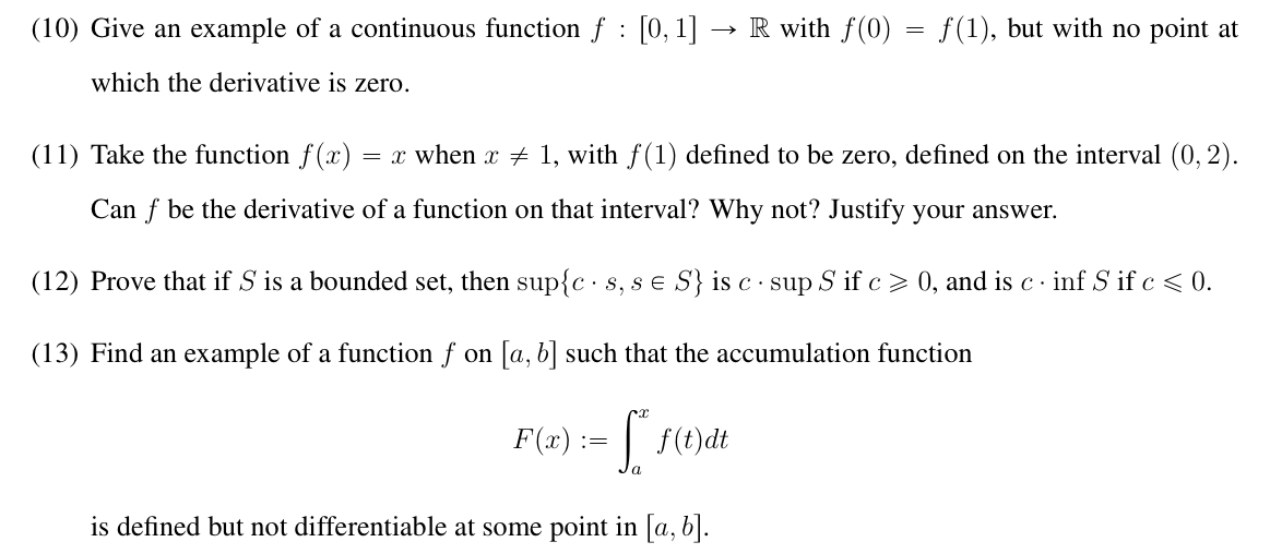 Solved (10) ﻿Give an example of a continuous function | Chegg.com