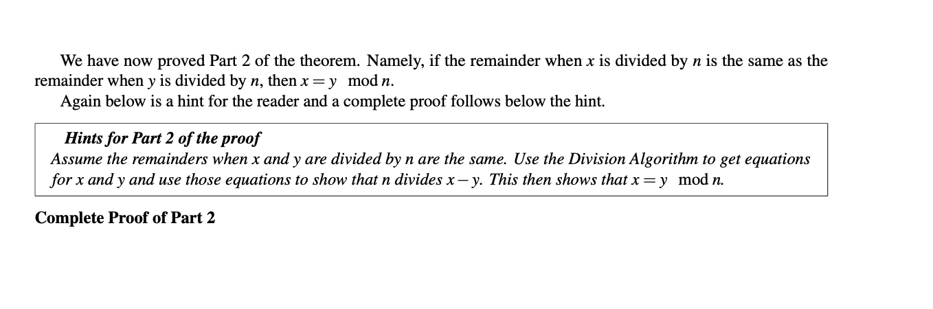 Solved Let's use the Division Algorithm to prove an | Chegg.com