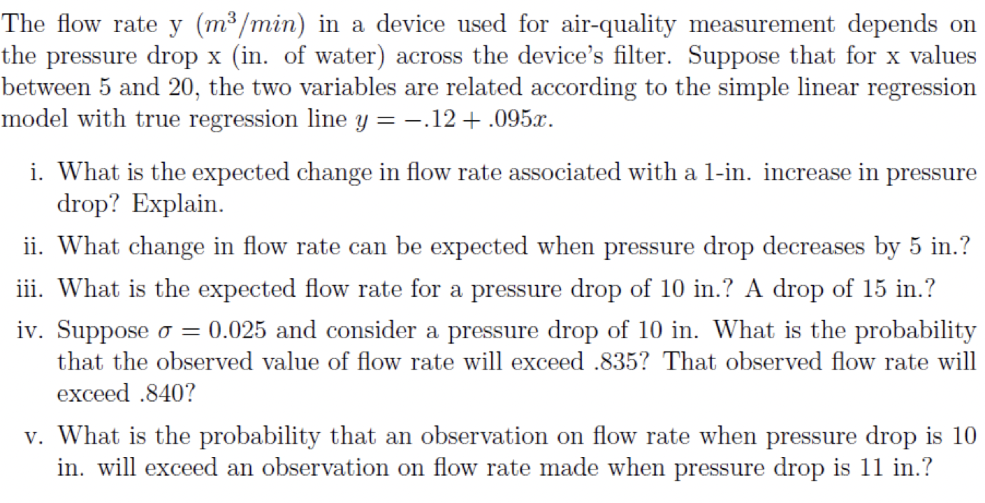 Solved The flow rate y | Chegg.com