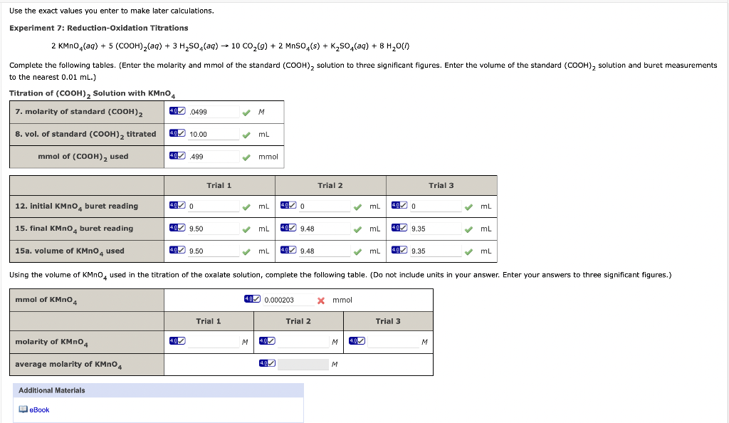 Solved Use the exact values you enter to make later | Chegg.com