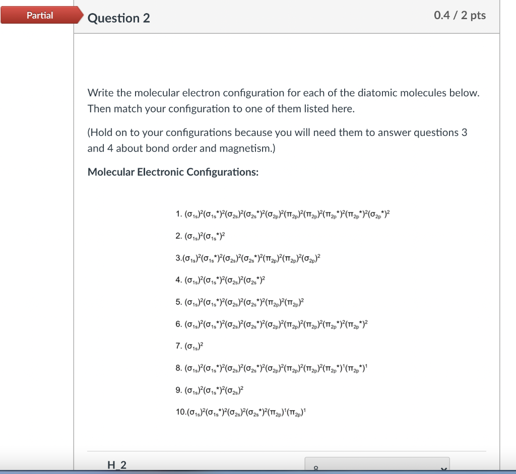 Solved Partial Question 2 0.4 /2 pts Write the molecular | Chegg.com