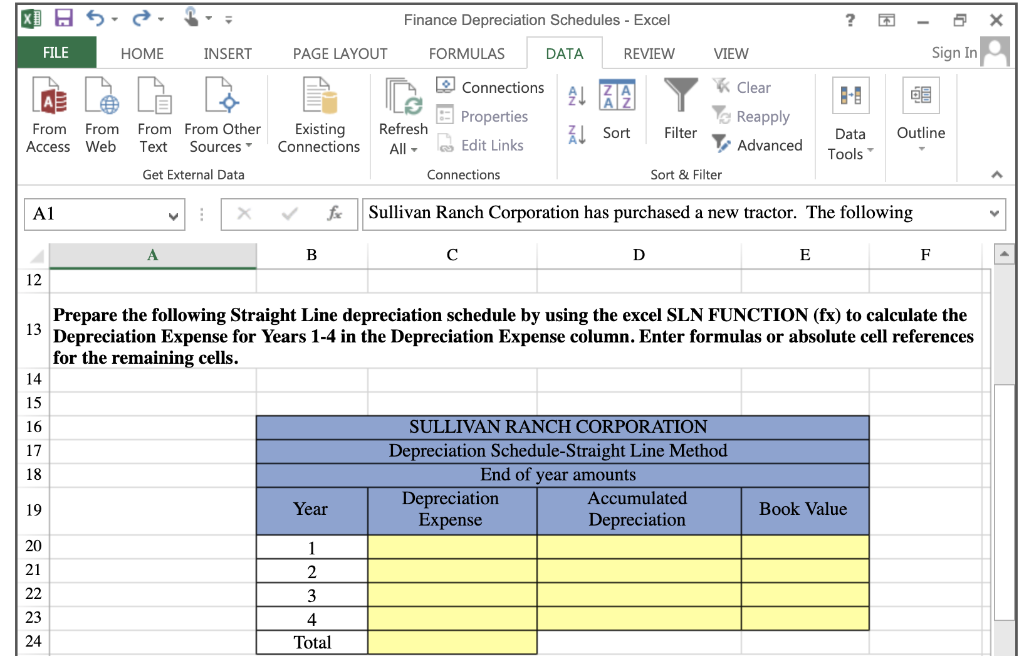 Solved Depreciation using Excel's Absolute Cell Referencing, | Chegg.com