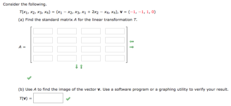 Solved Consider the following. (a) Find the standard matrix | Chegg.com