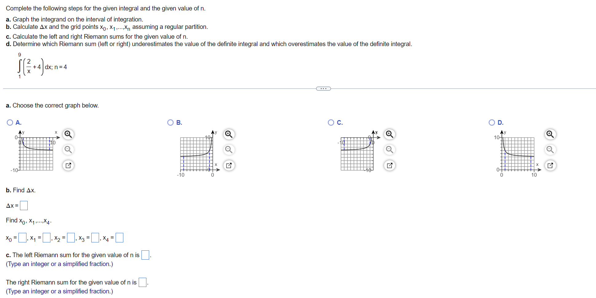 Solved Complete the following steps for the given integral | Chegg.com
