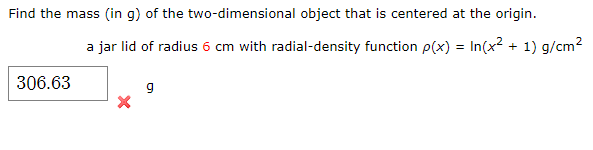 Solved Find the mass (in g) of the two-dimensional object | Chegg.com