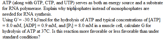 Solved ATP (along with GTP, CTP, and UTP) serves as both an | Chegg.com