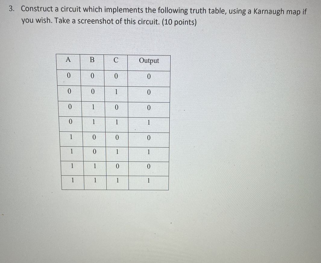 Solved 3. Construct a circuit which implements the following | Chegg.com