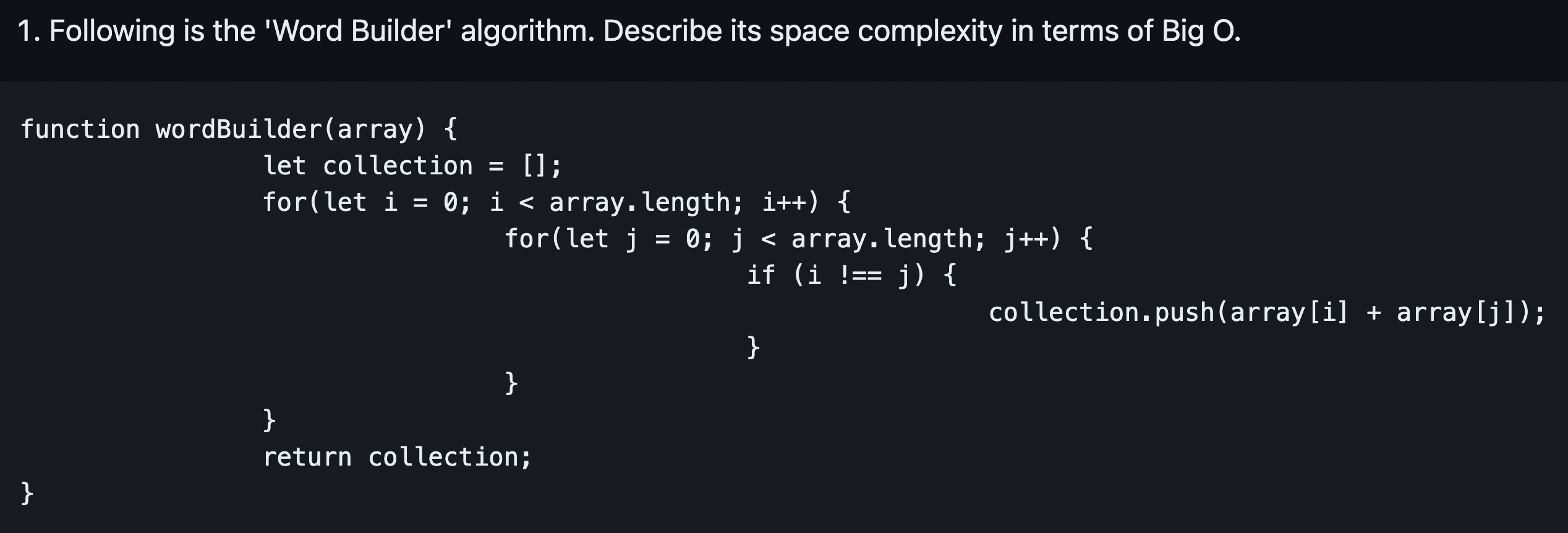 Solved 1. Following is the 'Word Builder' algorithm. | Chegg.com