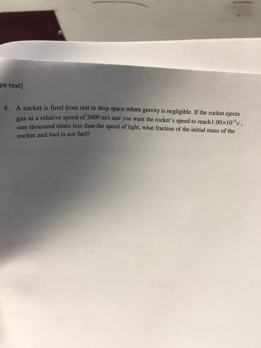 Solved A rocket is fired from rest in deep space gravity is | Chegg.com