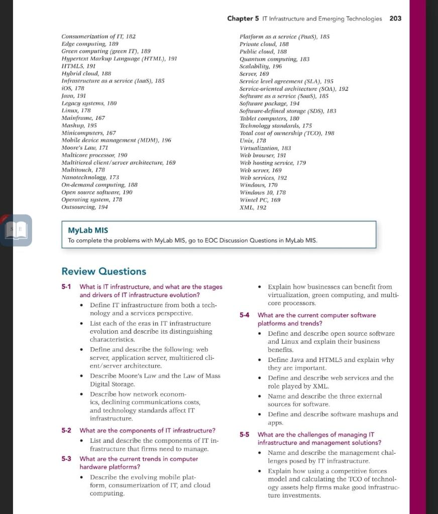 MyLab MIS To complete the problems with MyLab MIS, go | Chegg.com