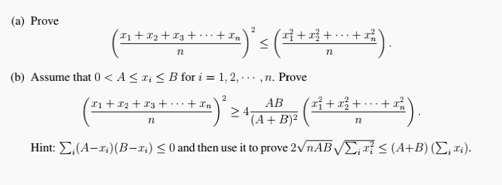 Solved A Prove Nx1x2x3⋯xn2≤nx12x22⋯xn2 B 