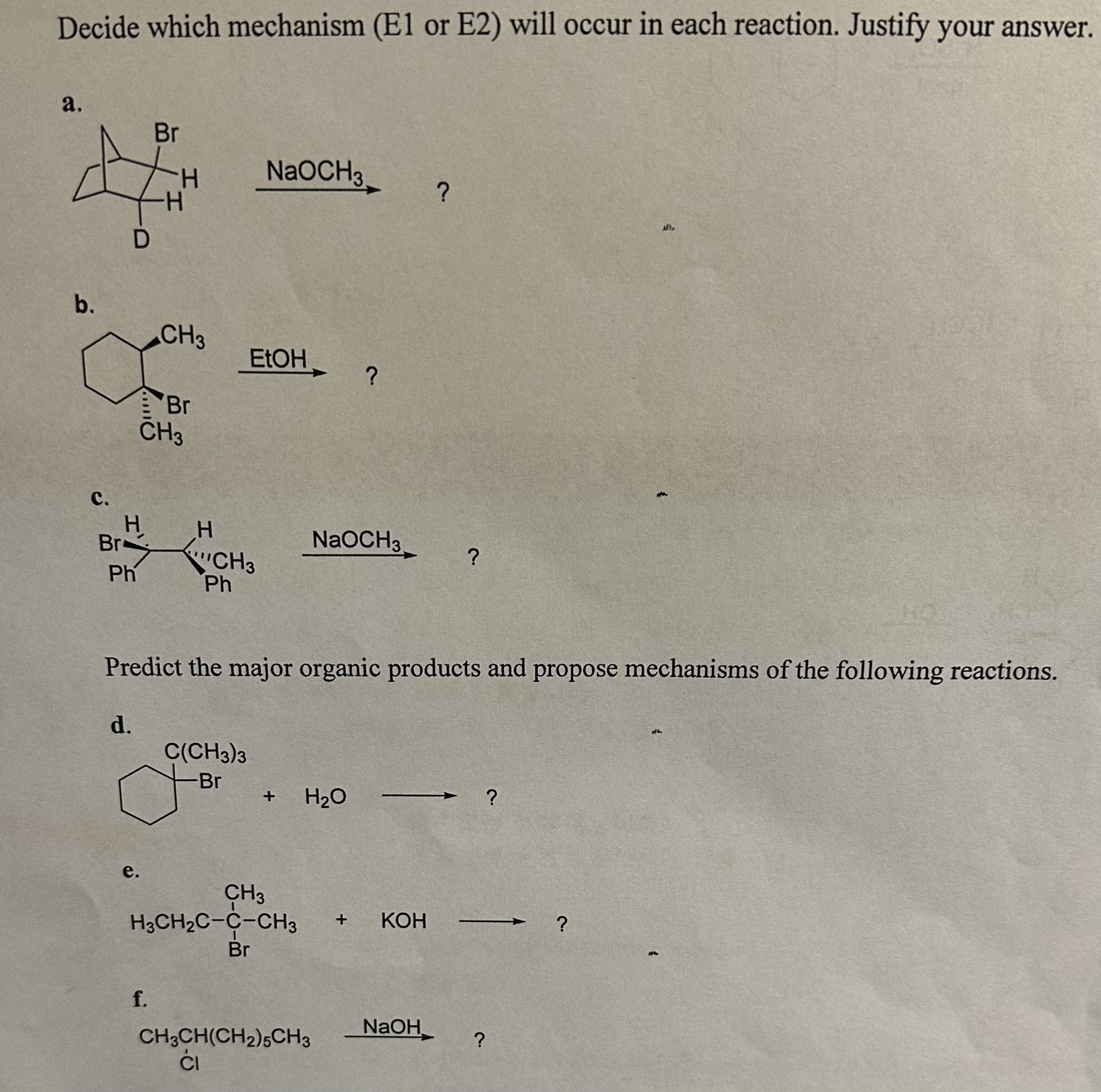 Solved Please solve the problems with mechanisms and write | Chegg.com