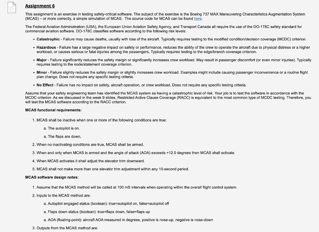 This assignment is an exercise in testing | Chegg.com