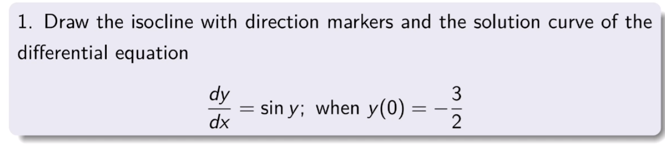 Solved 1. Draw the isocline with direction markers and the | Chegg.com