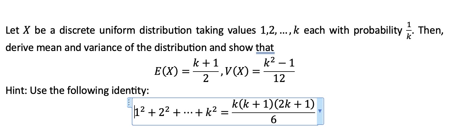 Solved Let X be a discrete uniform distribution taking | Chegg.com