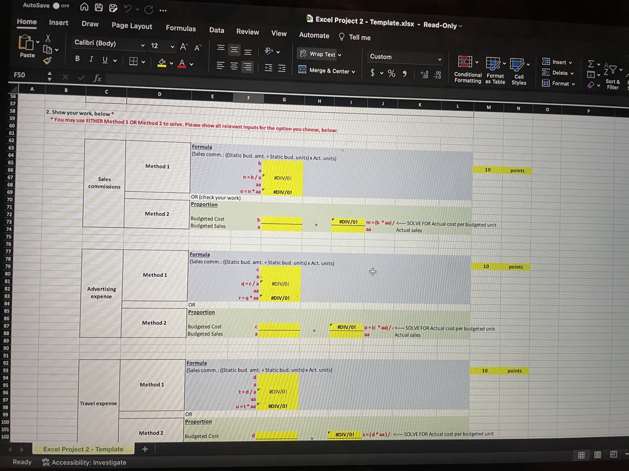 fill out blanks in yellow. use information from | Chegg.com