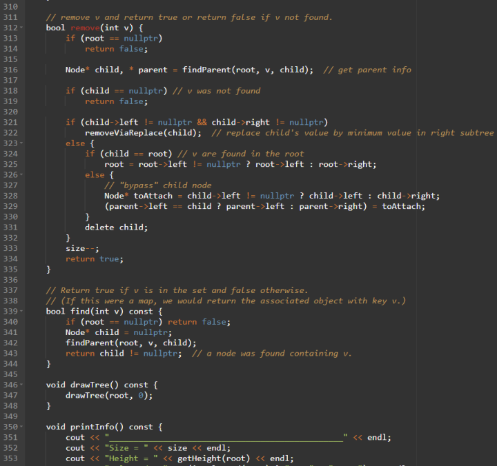II remove v and return true or return false if v not | Chegg.com