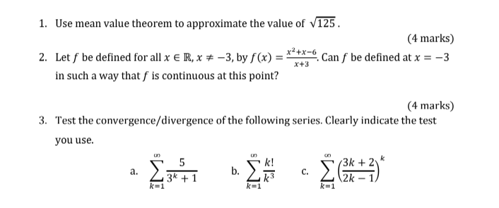 Solved 1. Use mean value theorem to approximate the value of | Chegg.com