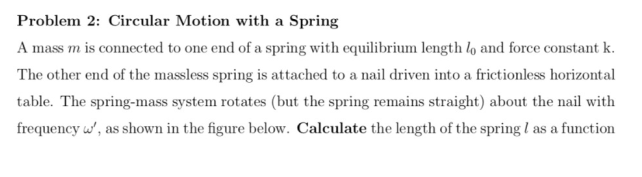 Solved Problem 2: Circular Motion with a Spring A mass m is | Chegg.com