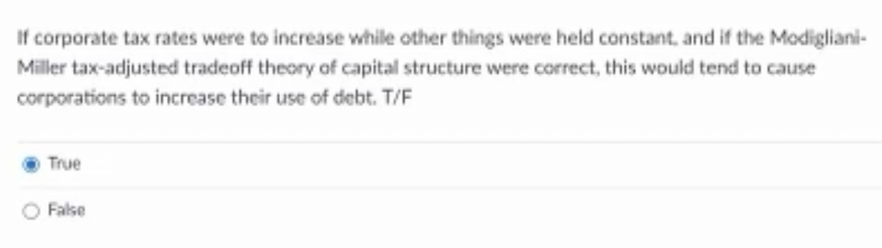 Solved If corporate tax rates were to increase while other | Chegg.com