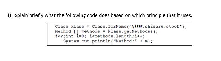 Solved f) Explain briefly what the following code does based | Chegg.com