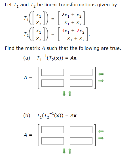 Solved Let T1 and T2 be linear transformations given by T. L | Chegg.com