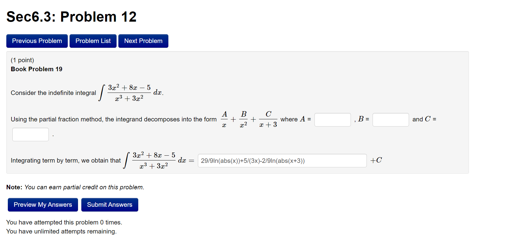 Solved Sec6.3: Problem 12 Previous Problem Problem List Next | Chegg.com