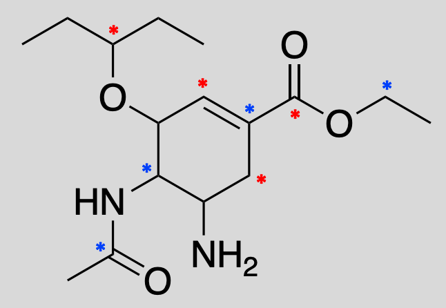 Solved The skeletal structure of oseltamivir, the | Chegg.com
