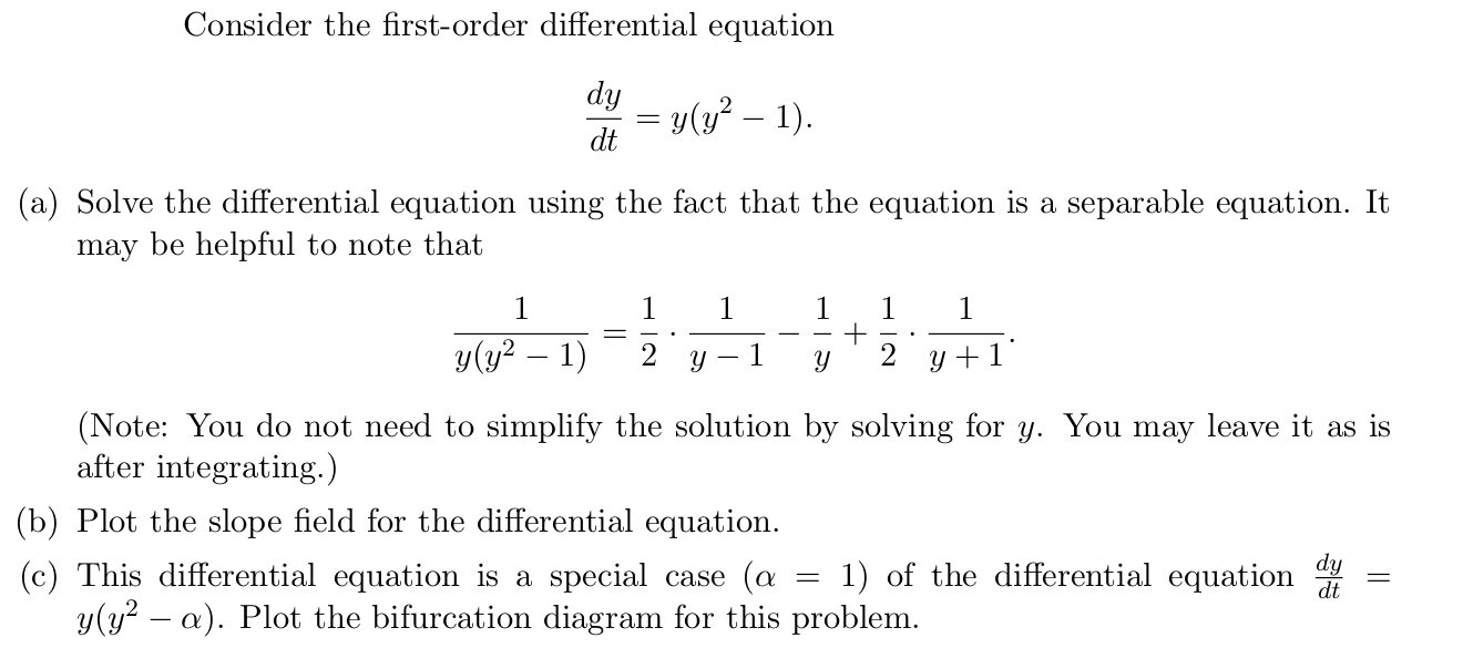 Solved Consider the first-order differential equation dy dt | Chegg.com
