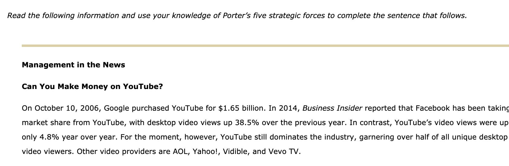 Solved 2. Analyzing the external environment (Connect, | Chegg.com