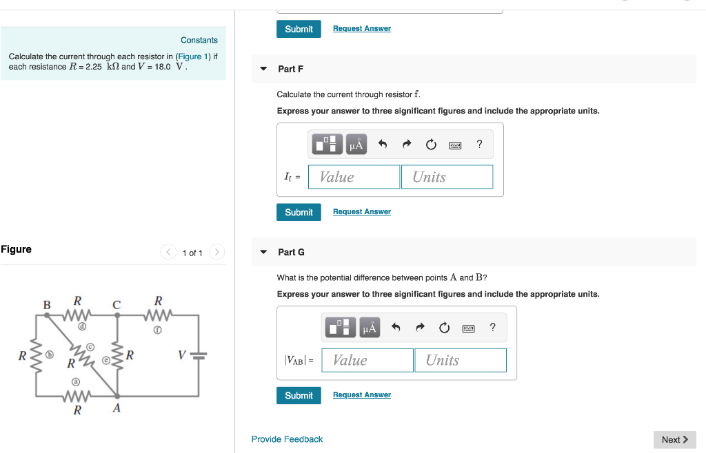 Solved Submit Request Answer Constants Calculate the current | Chegg.com