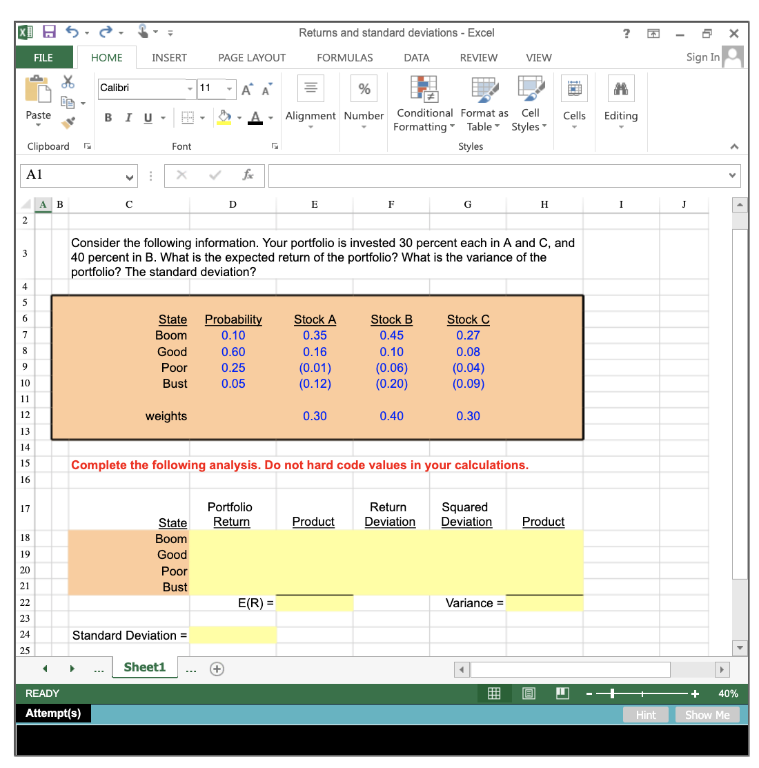 Solved Please give me the formulas to plug in to get the | Chegg.com