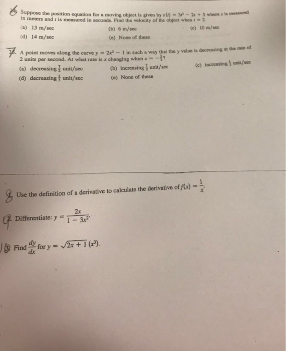 Solved uppose the position equation for a moving object is | Chegg.com