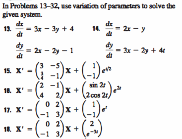 Solved In Problems 13–32, use variation of parameters to | Chegg.com