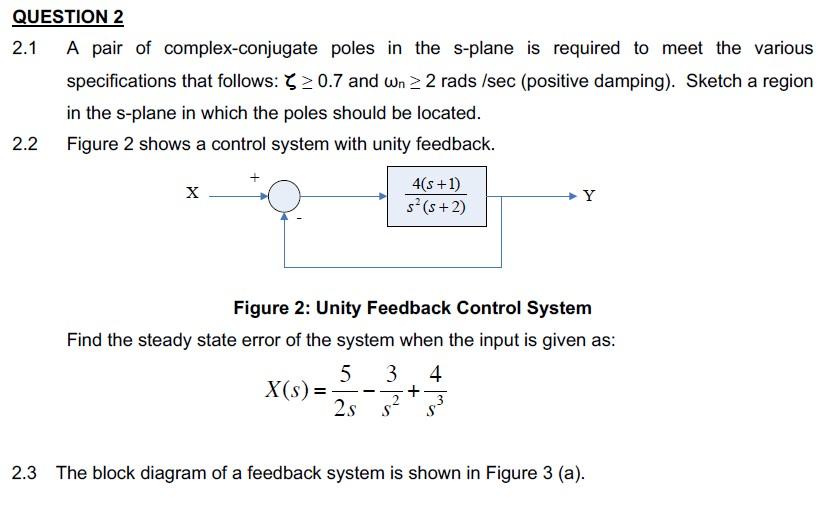 Solved QUESTION 2 2.1 A pair of complex-conjugate poles in | Chegg.com