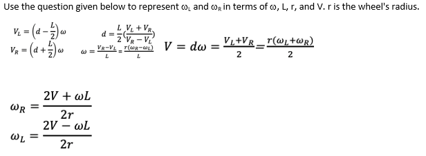 Solved Use the question given below to represent ωL and ωR | Chegg.com