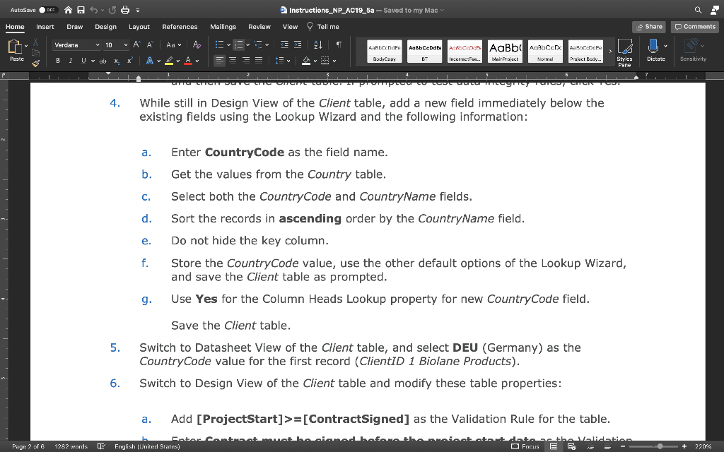 Solved Can you do number 4 its for access SAM module project | Chegg.com