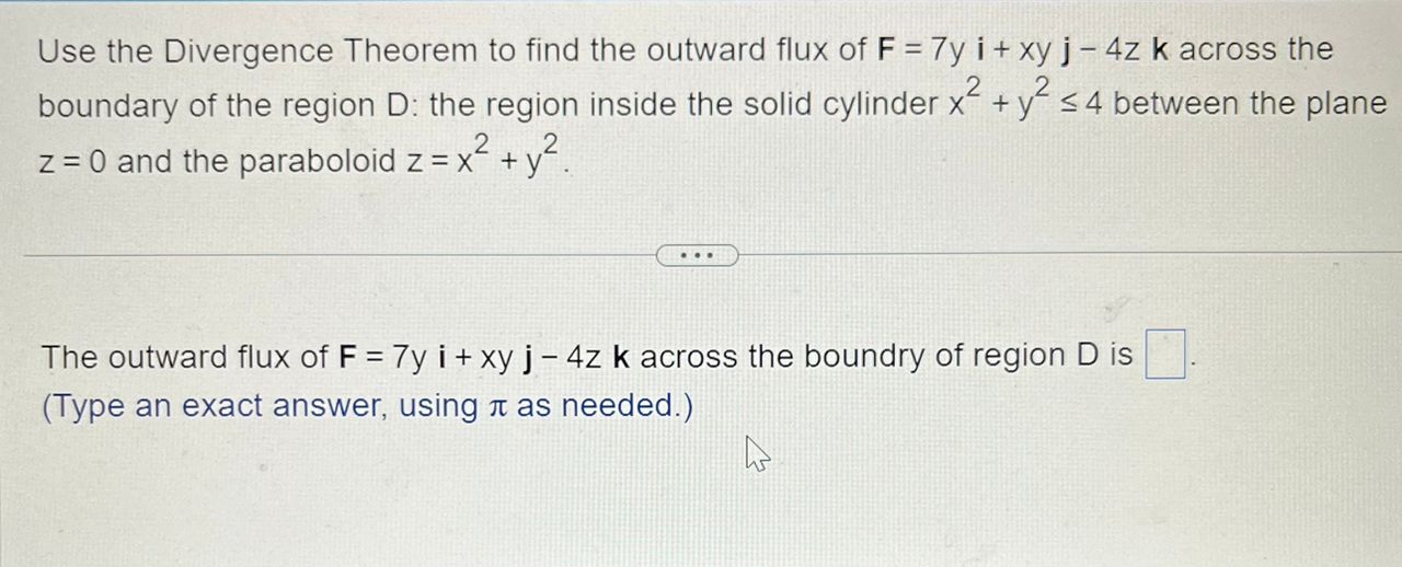 Use the Divergence Theorem to find the outward flux | Chegg.com