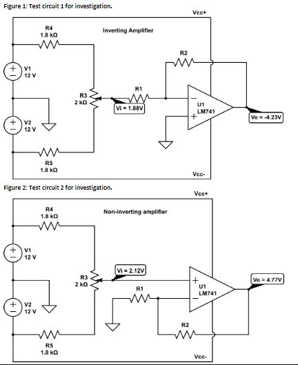 Solved Figure 1: Test circuit 1 for investigation. Vcc+ | Chegg.com