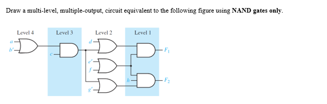 Solved Draw a multi-level, multiple-output, circuit | Chegg.com