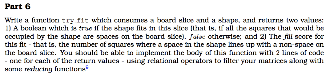 Part 6 Write a function try-fit which consumes a | Chegg.com