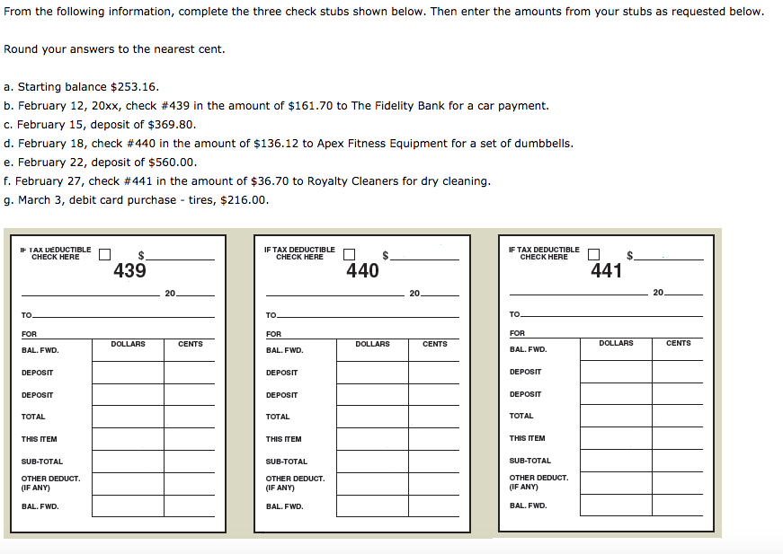 Solved From the following information, complete the three | Chegg.com