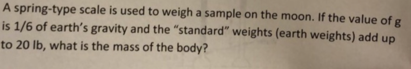 Solved A spring-type scale is used to weigh a sample on the | Chegg.com