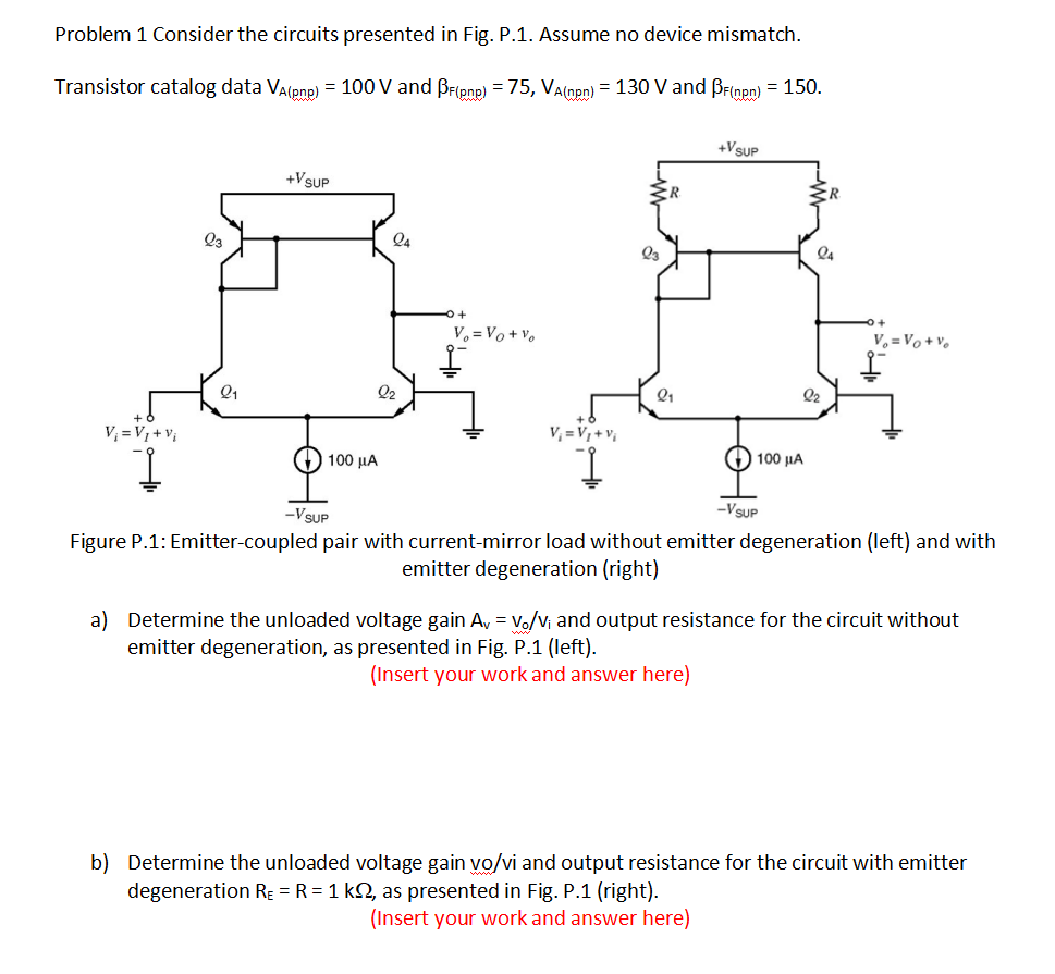 Solved Problem 1 Consider the circuits presented in Fig. | Chegg.com