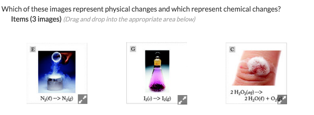 Solved Which of these images represent physical changes and | Chegg.com